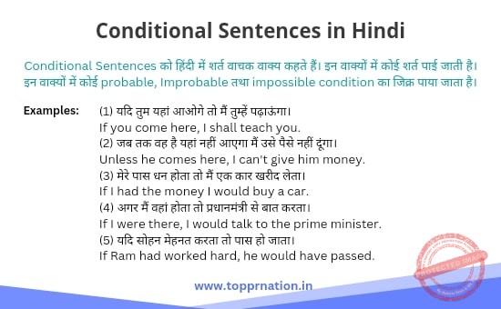 Conditional Sentences In Hindi Definition Rules And Examples